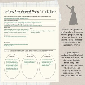 Actors Emotional Prep Worksheet | Actor Worksheet | Theater Worksheet ...