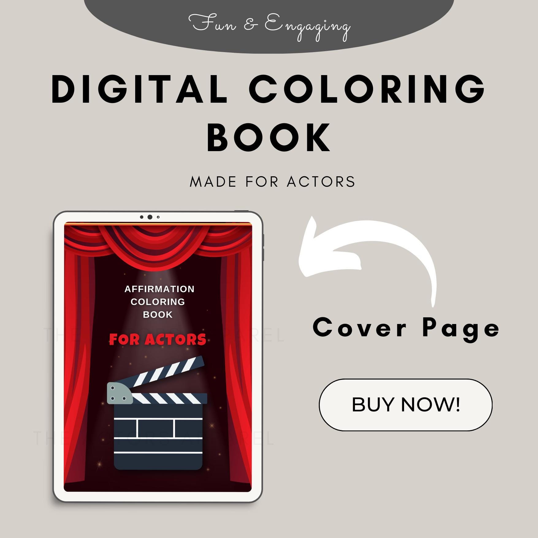 Printable Affirmations Actor Coloring Book - Digital Motivational ...