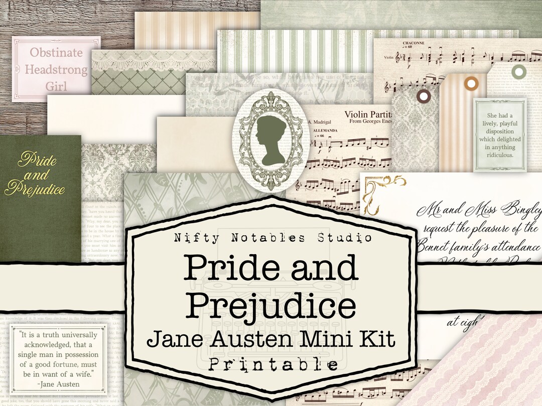 Pride and Prejudice Junk Journal Kit Jane Austen Mini Kit Paper ...
