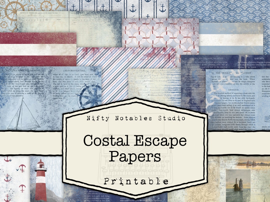 Costal Escape Paper Junk Journal Printable Vintage New England Seaside ...
