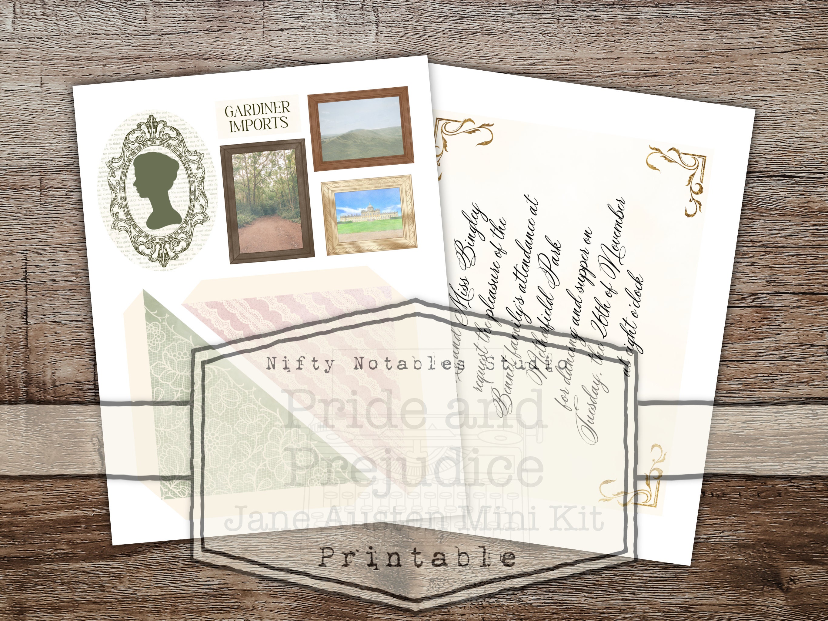 Pride and Prejudice Junk Journal Kit Jane Austen Mini Kit Paper ...