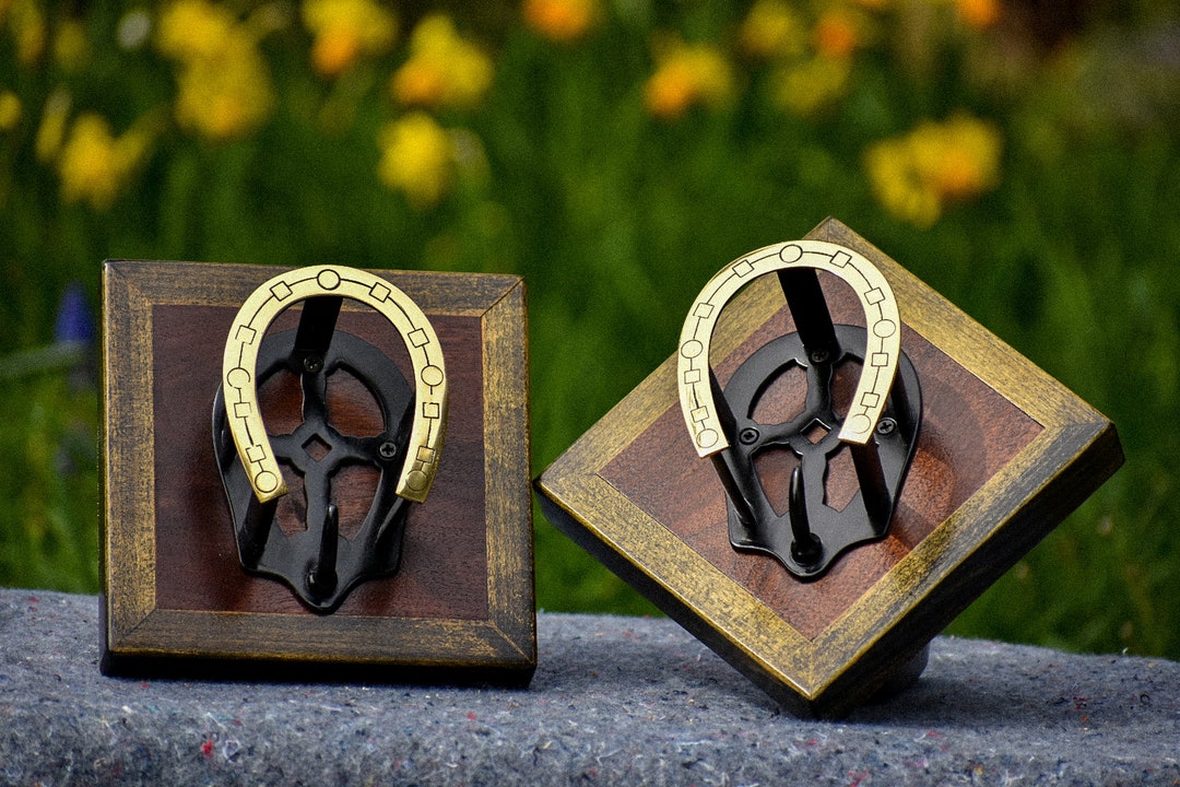 Handmade Bridle Rack – Wall-mounted Walnut & Poplar With Solid Brass ...