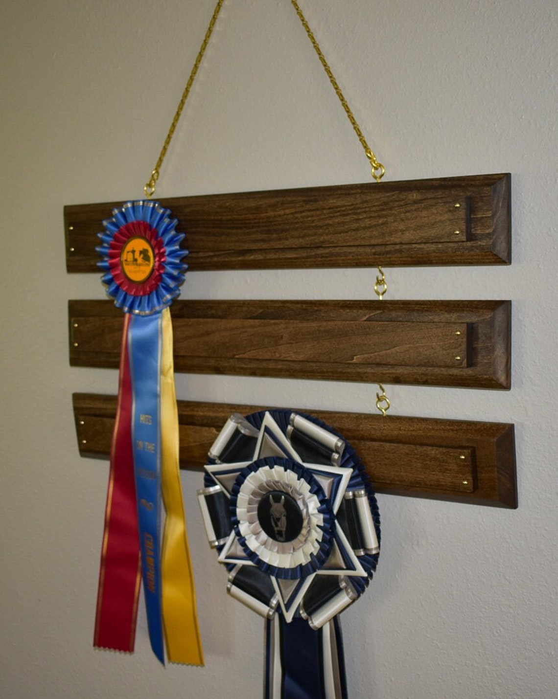 Handcrafted Poplar Hardwood Wooden Ribbon Display Rack - Wall Hanging ...