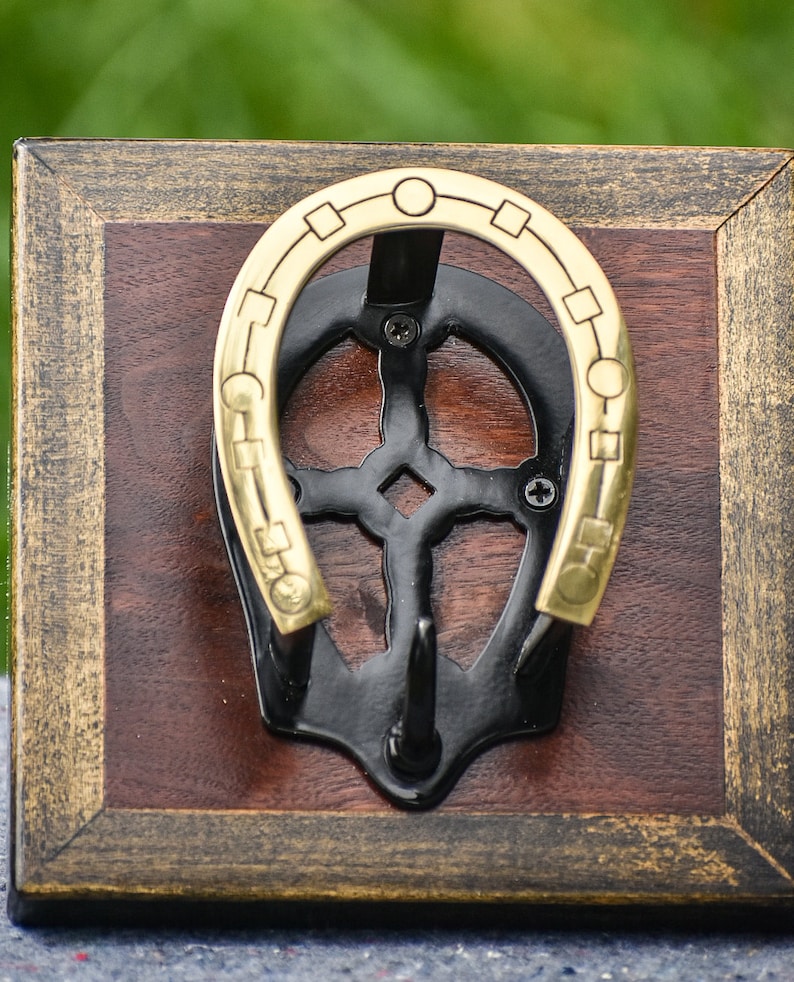 Handmade Bridle Rack – Wall-mounted Walnut & Poplar With Solid Brass ...