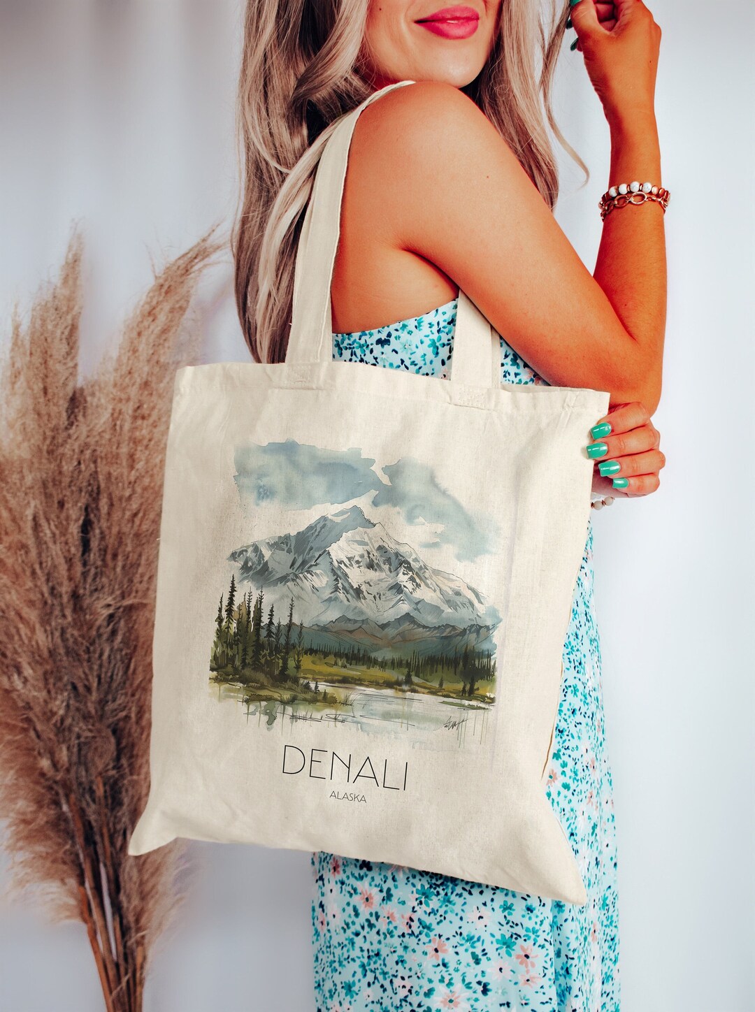 Denali Tote Bag | Alaska Tote Bag | Mountain Bag | Cut Alaska Bag ...