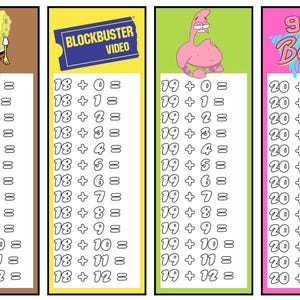 90s Theme Addition Facts Flash Cards - Etsy