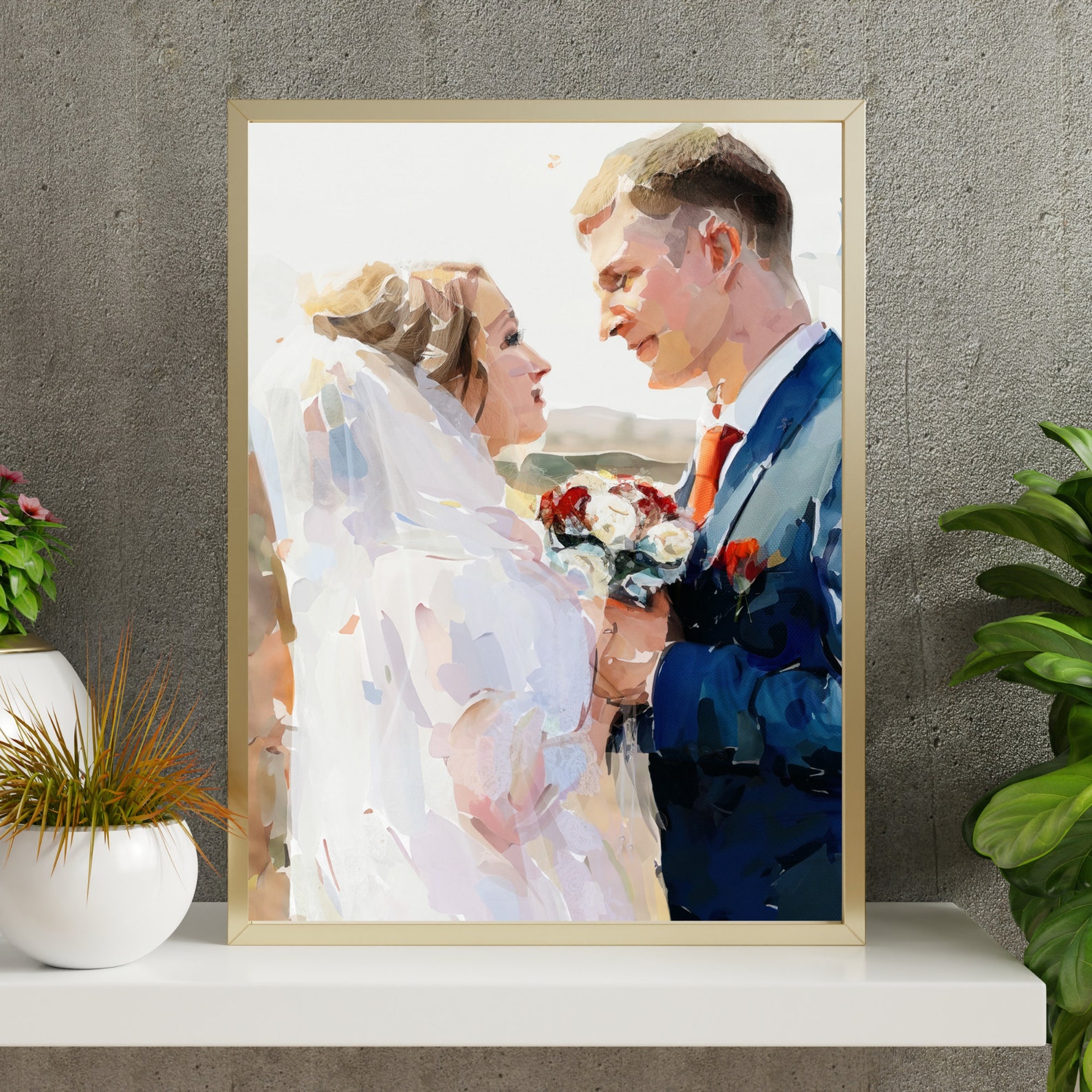 Custom Oil Painting From Photo Custom Wedding Portrait Personalized Oil ...