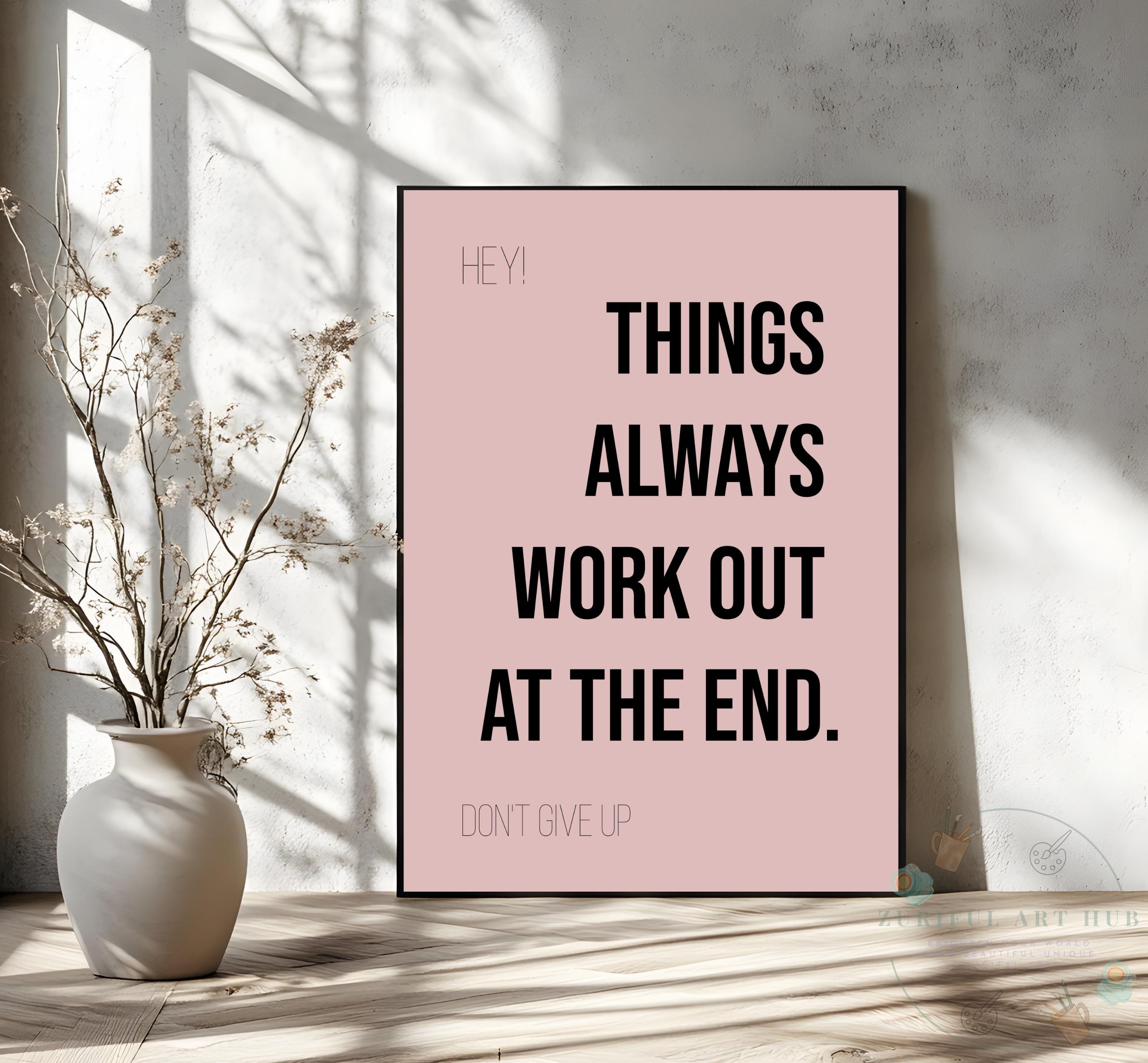 Minimalist Motivational Wall Art, Inspirational Quote Print, Modern ...