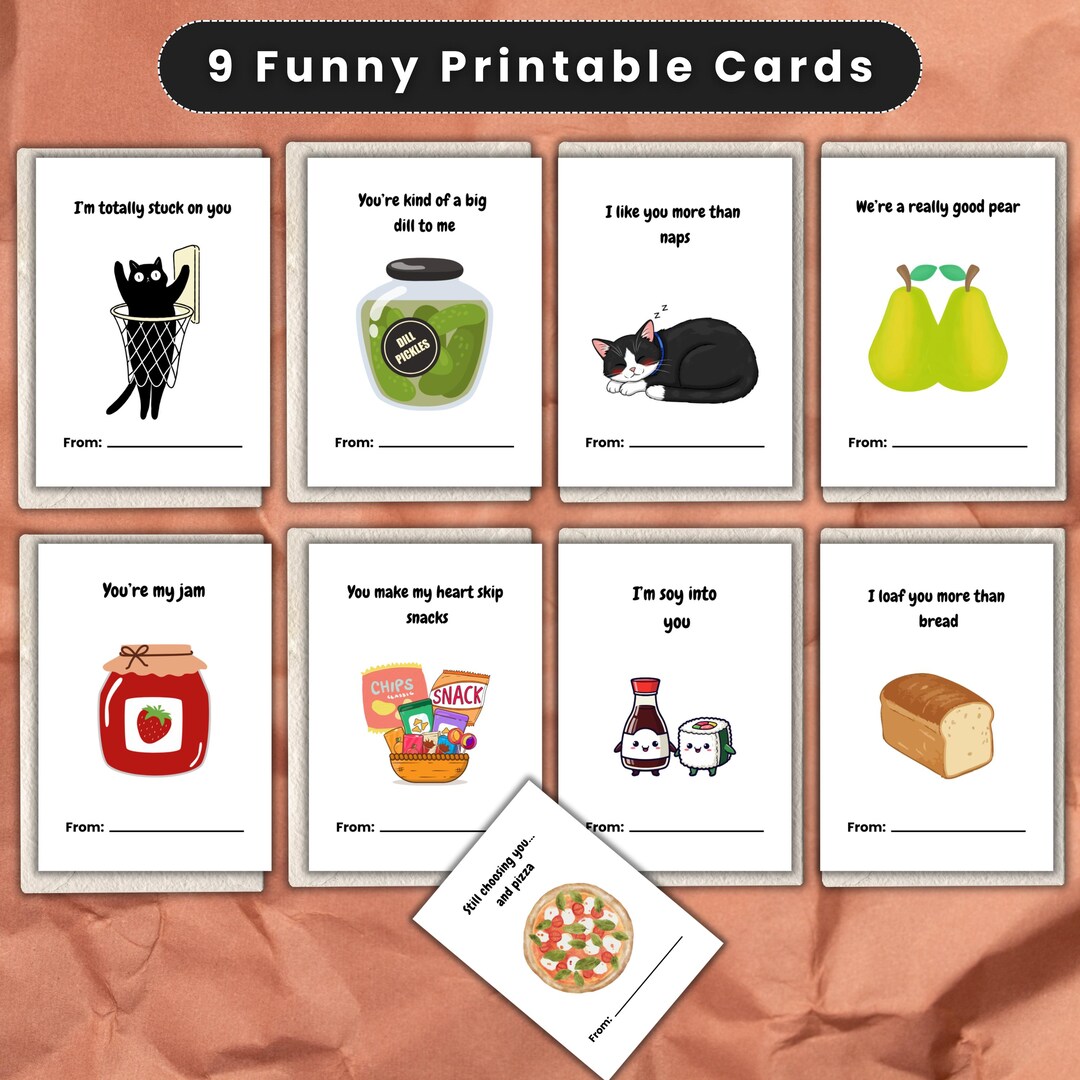 Funny Printable Pun Cards – All Occasion Digital Card Set for Friends ...