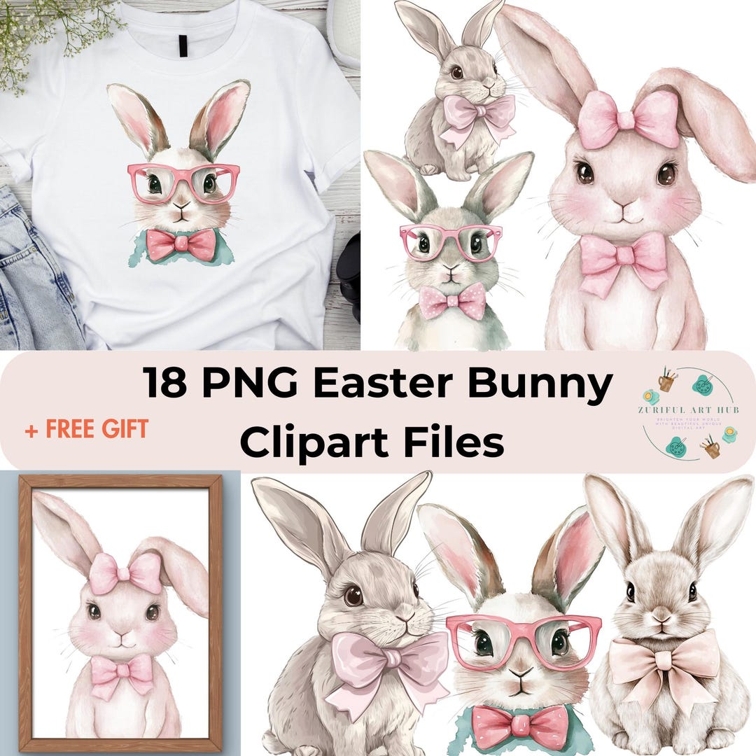 Pink Easter Bunny Clipart PNG, Cute Rabbit Illustration, Pastel Pink ...