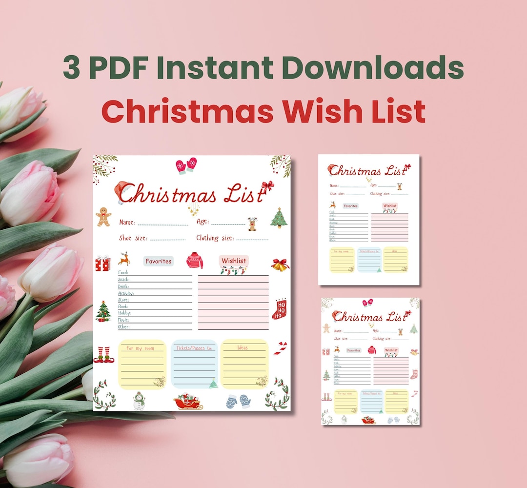 Children S Christmas Wish List Printable, Kids S Gift Wish List ...
