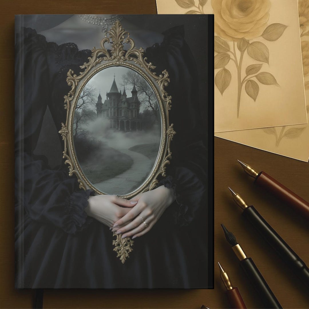 Gothic Castle Hardcover Journal | Victorian Woman Mirror Notebook ...