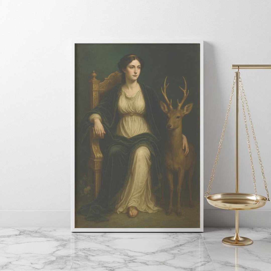 Victorian Poster Illustration Huntress Goddess Archery Artemis and ...