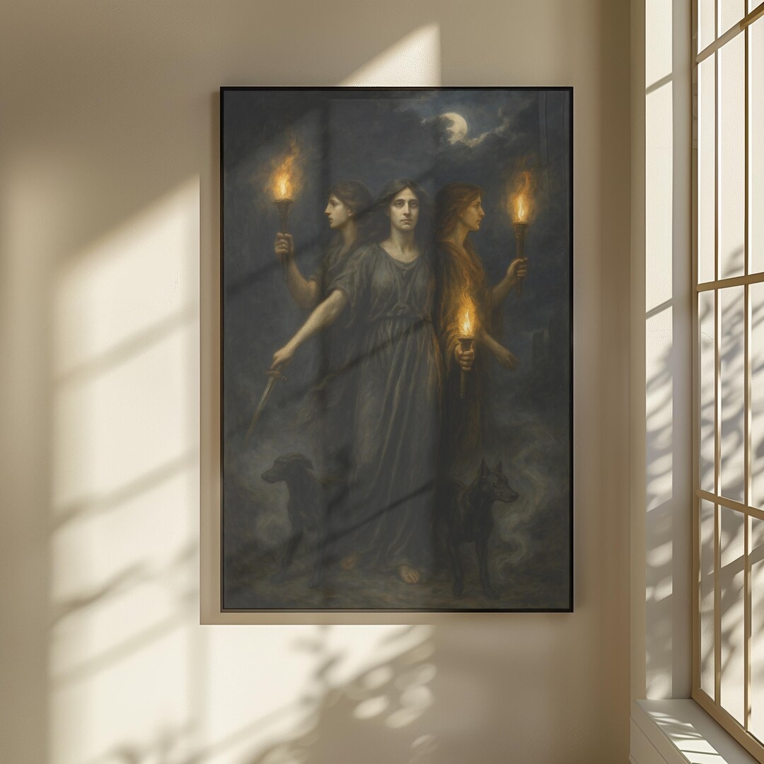 Printable Hecate at the Crossroads – Triple Goddess Romantic Oil-style ...
