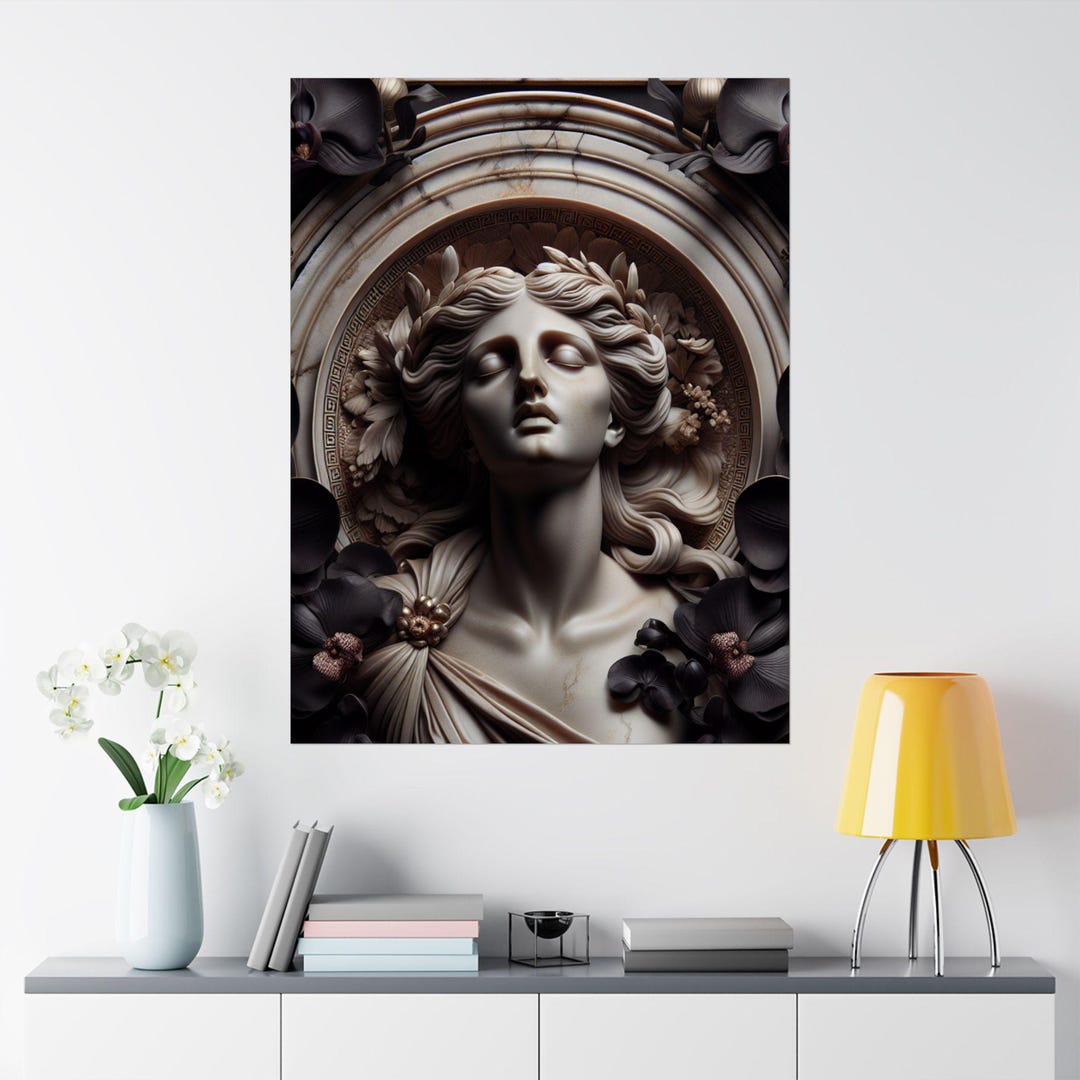 Psyche Greek Goddess Art Print With Black Orchids Mythology Wall Decor ...