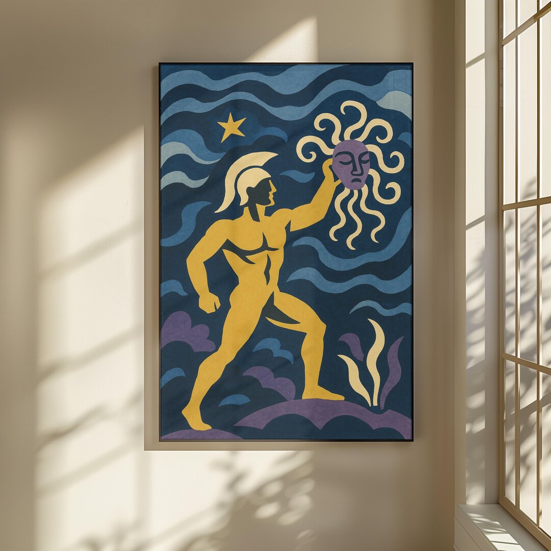Printable Perseus & Medusa Bold Greek Myth Poster Print Heroic Perseus ...