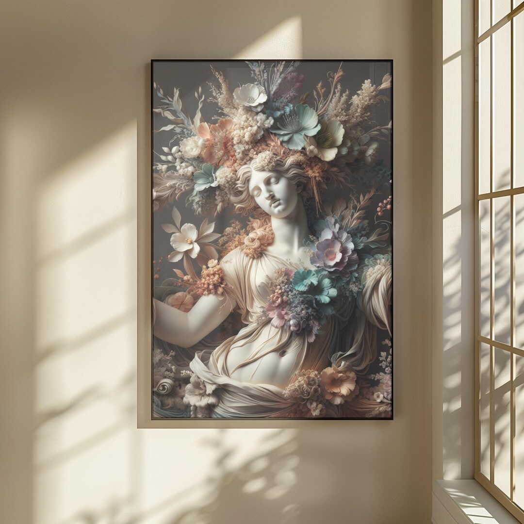 Printable Decor Floral Illustration Greek Goddess Nefeli Visual Artwork ...