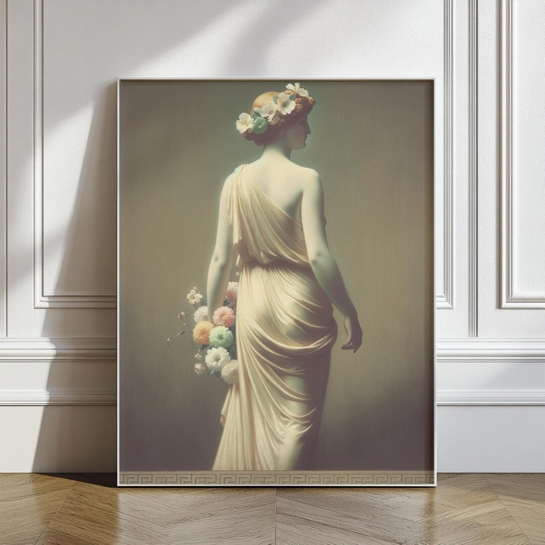 Victorian Poster Illustration Chloris in Bloom Goddess of Flowers and ...