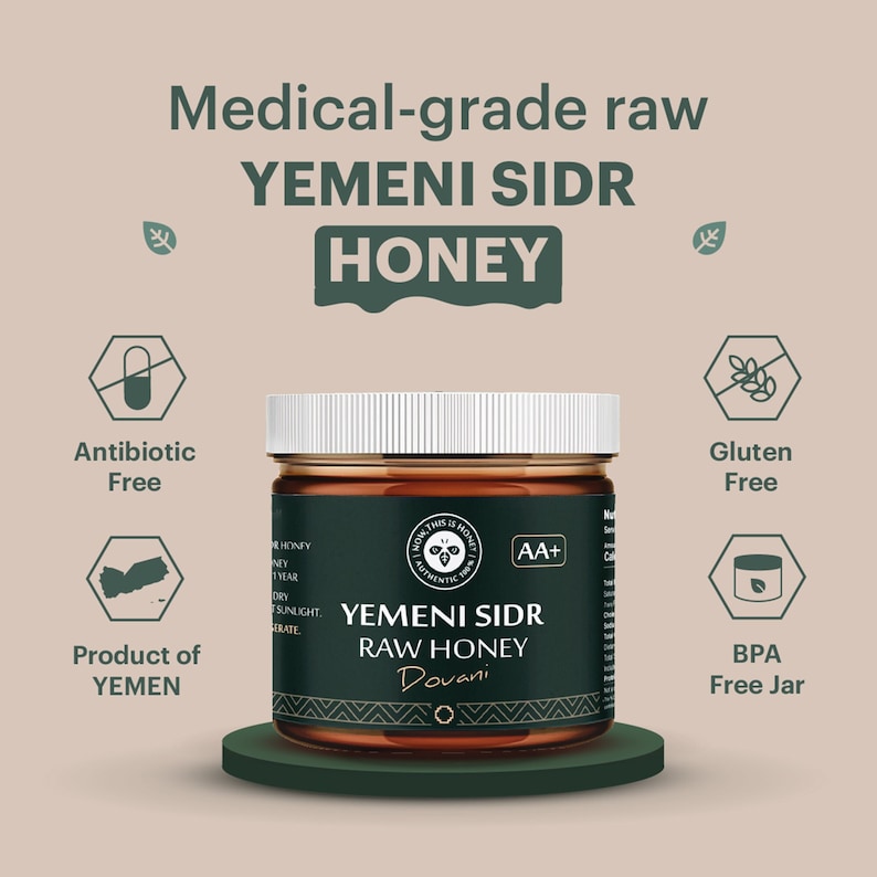 Raw Yemeni Sidr Honey Grade AA+ Royal Premium Honey (10 Oz ...