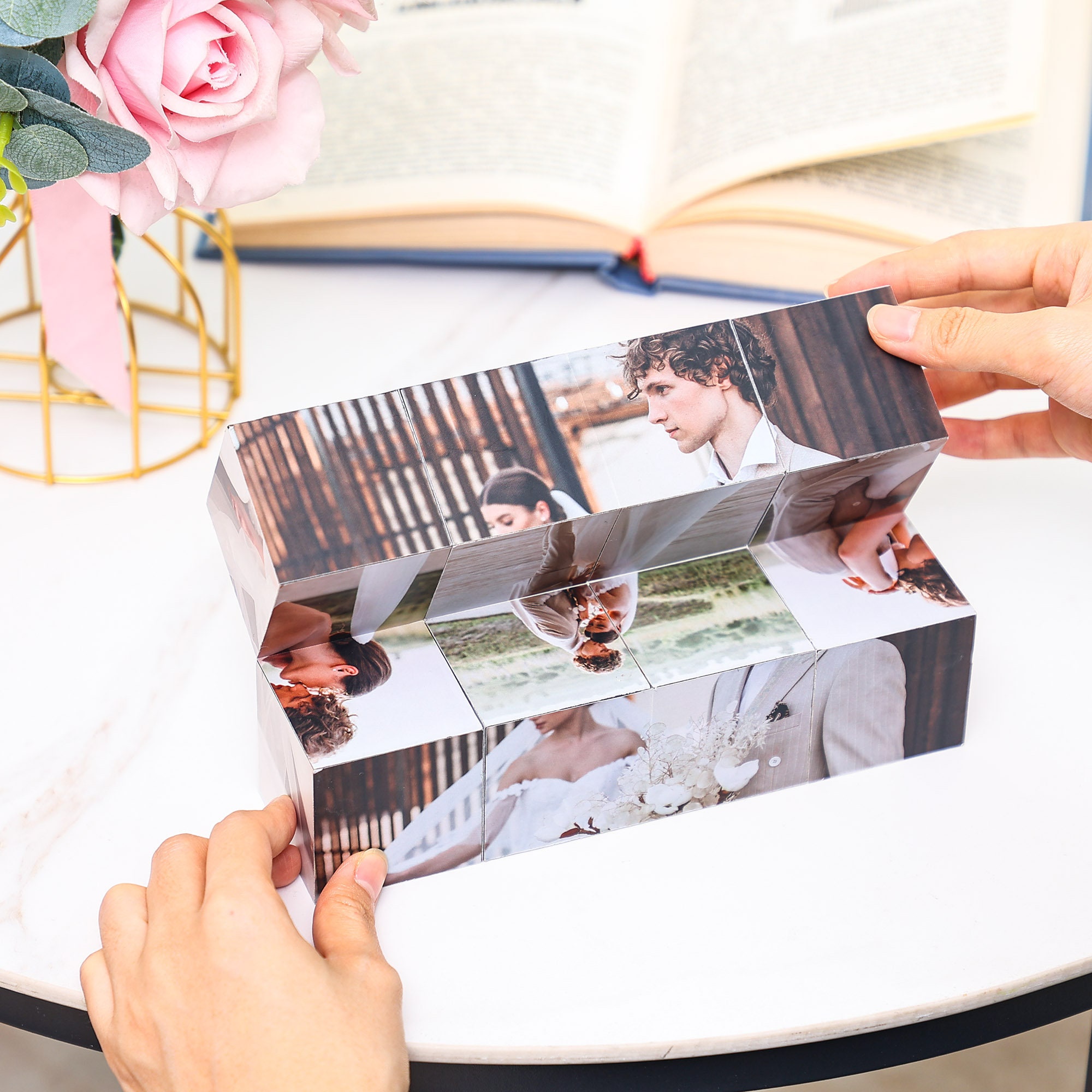 Custom Infinity Photo Cube, Memory Couple Photo Cube, Anniversary ...