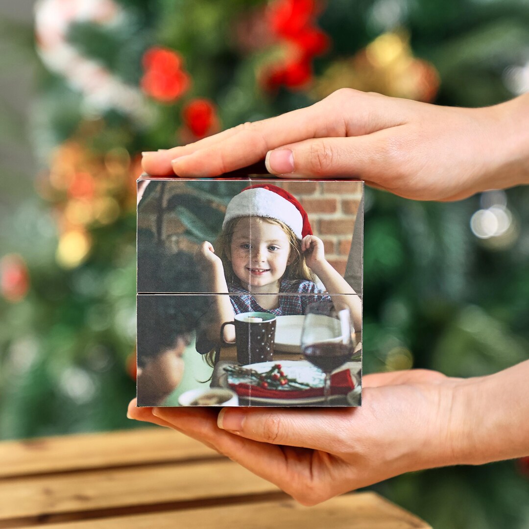 Infinity Photo Cube Custom Gift, Memory Christmas Photo Cube, Family ...