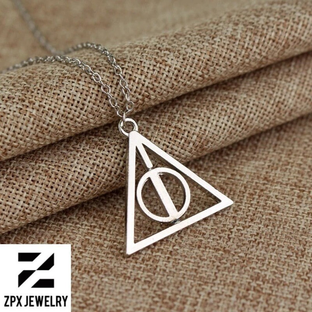 Harry Potter Deathly Hallows Triangle Rotatable Pendant Character Movie ...