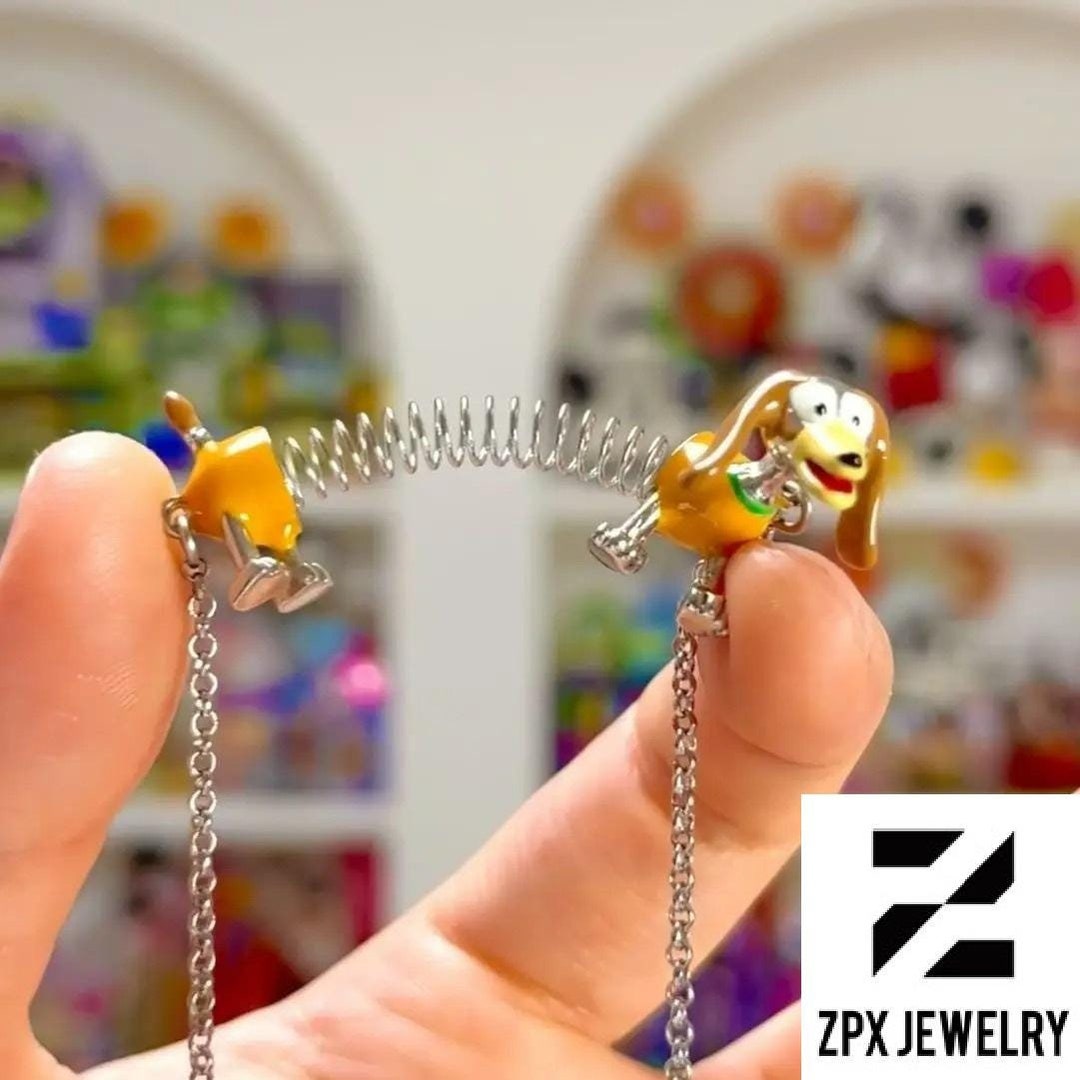 Slinky Dog Necklace Cartoon Simple and Personalized Cute Pendant Dog ...