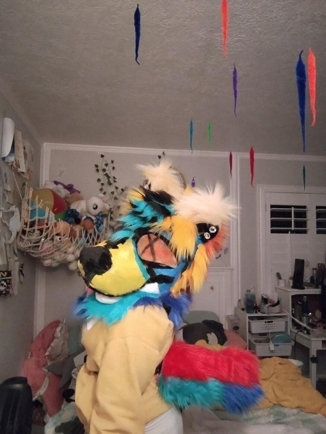 Stitched Colorful Hyena Fursuit Tail Not Included Etsy