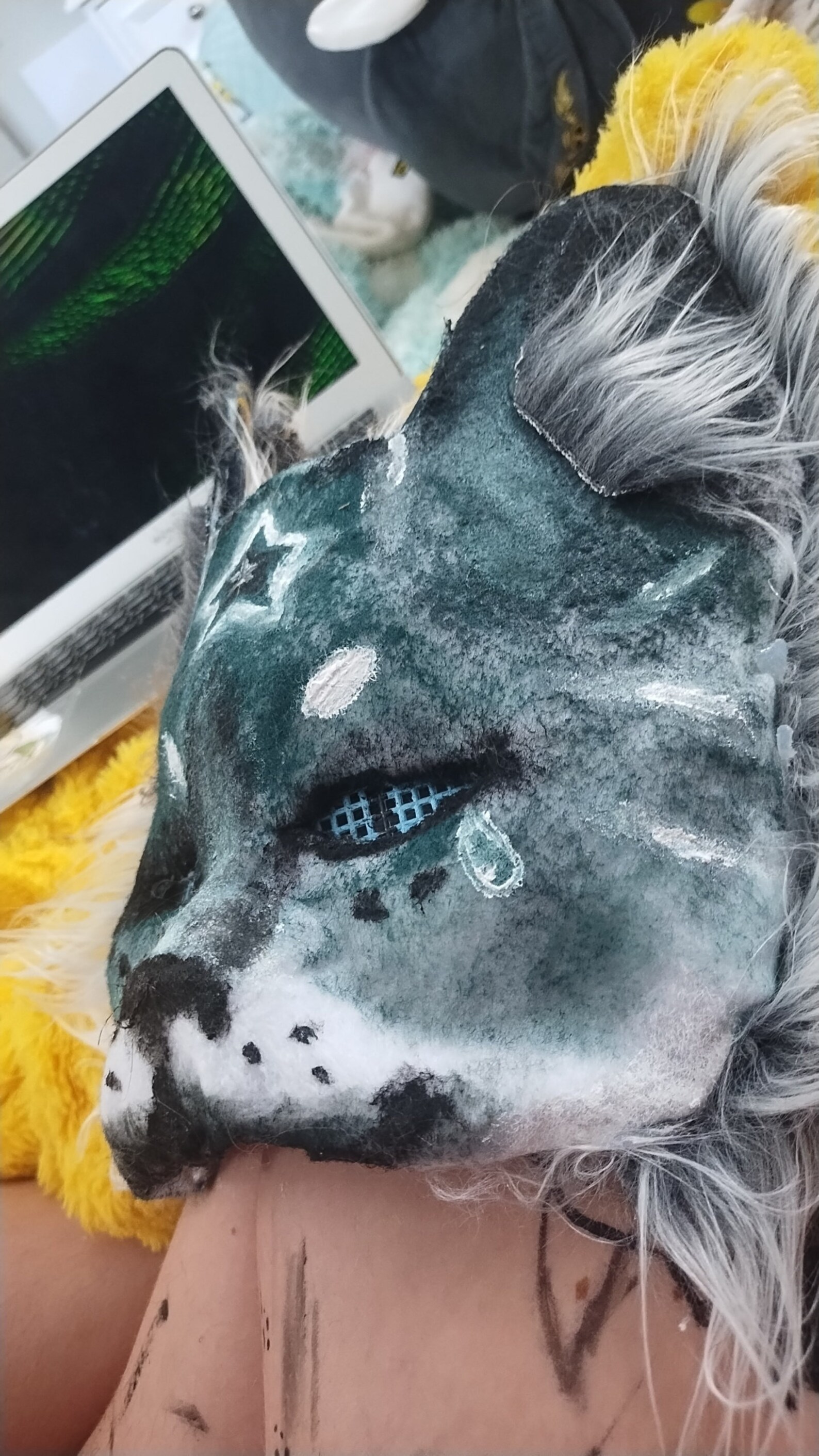 Blue Cat Therian Mask With Fur and Lining - Etsy