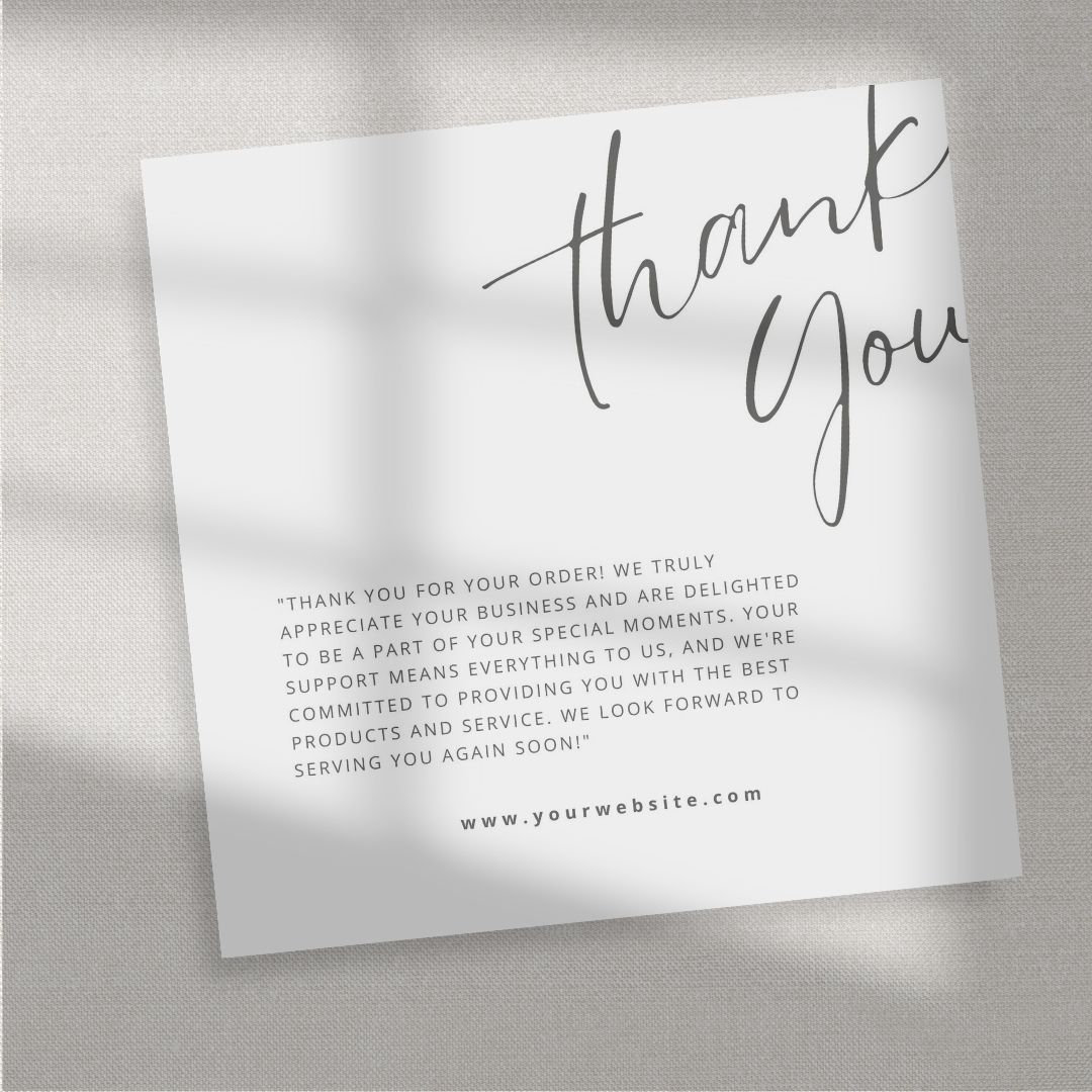 Small Business Thank You Card Template, Printable Thank You Package Insert, Modern Business ...