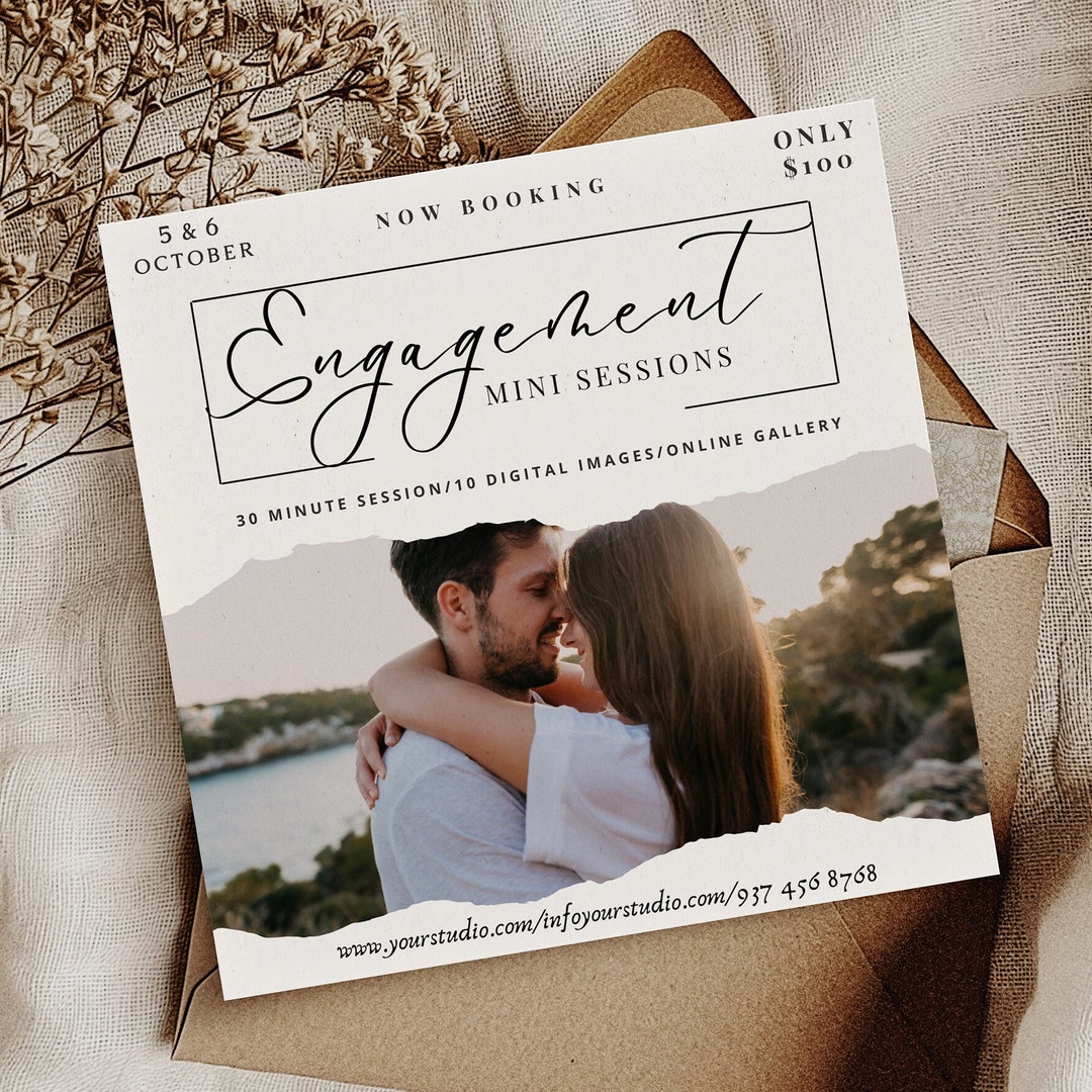 Engagement Mini Session Template 5x5, Promo,photography Marketing ...