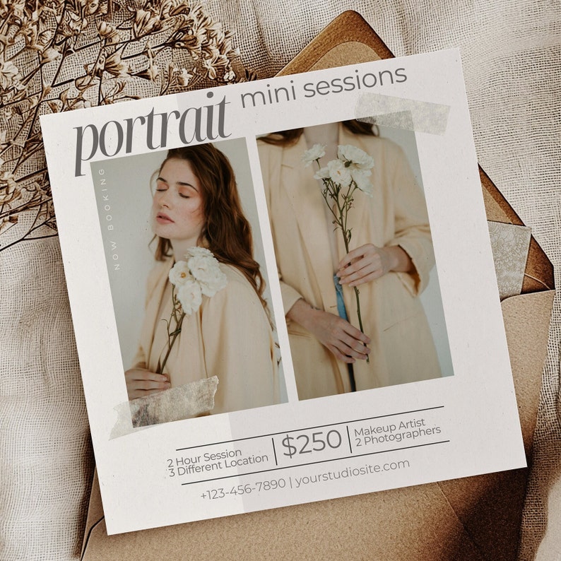 Portrait Mini Session Template 5x5, Promo,photography Marketing INSTANT ...
