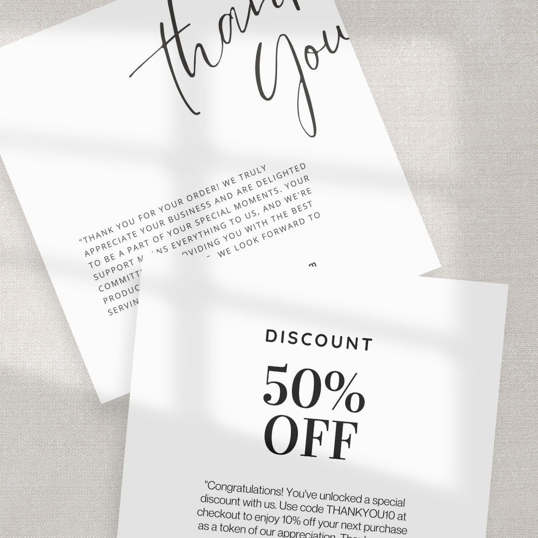 Small Business Thank You Card Template, Printable Thank You Package Insert, Modern Business ...