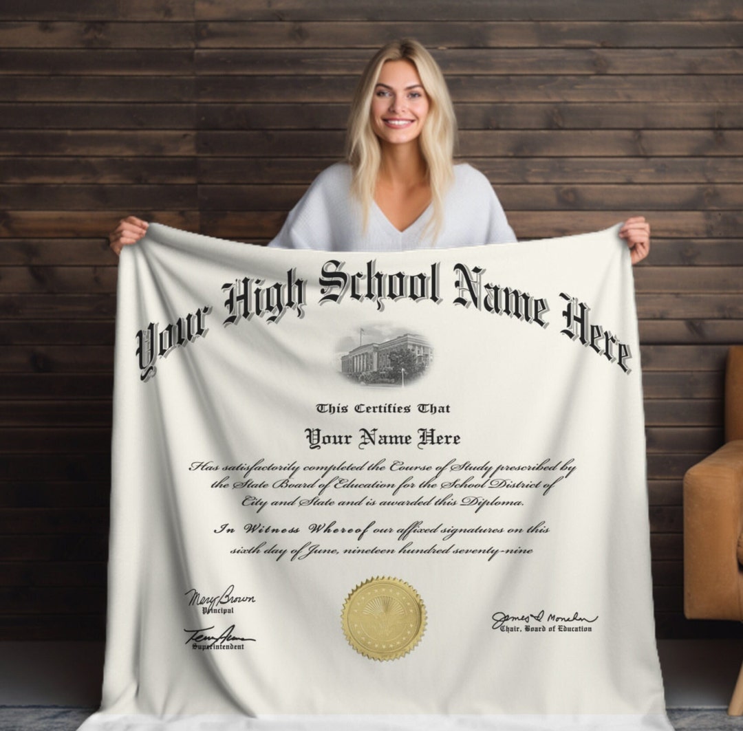 Custom Diploma Blanket for Graduate, High School Graduation Gift ...