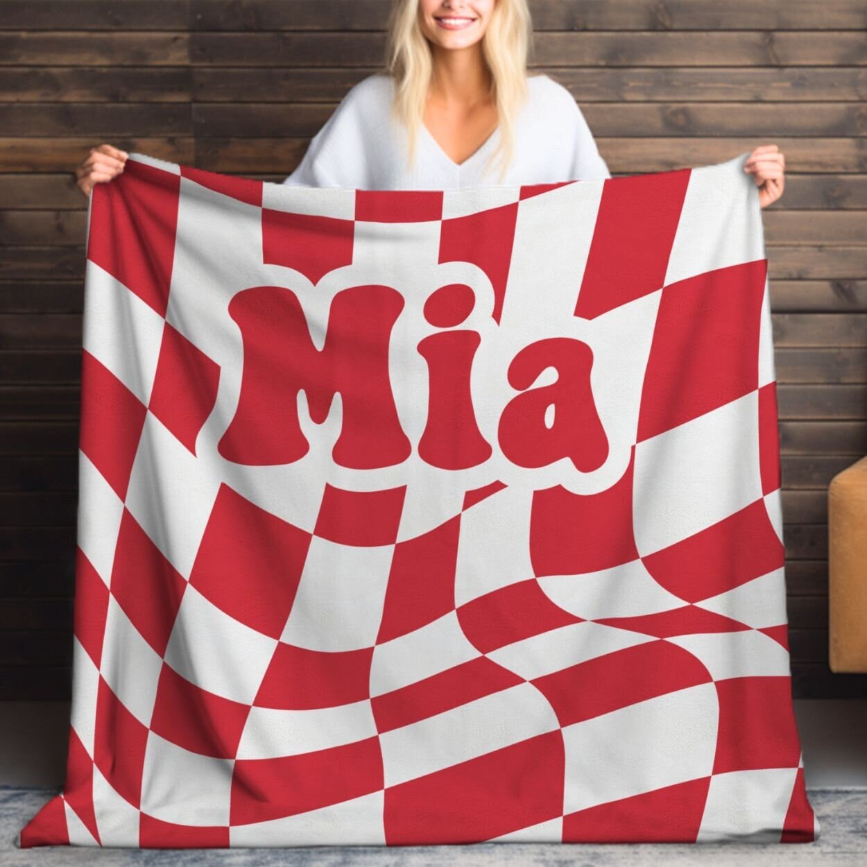 Custom Aesthetic Checkerboard Throw Cute Retro Checkers Blanket Retro ...