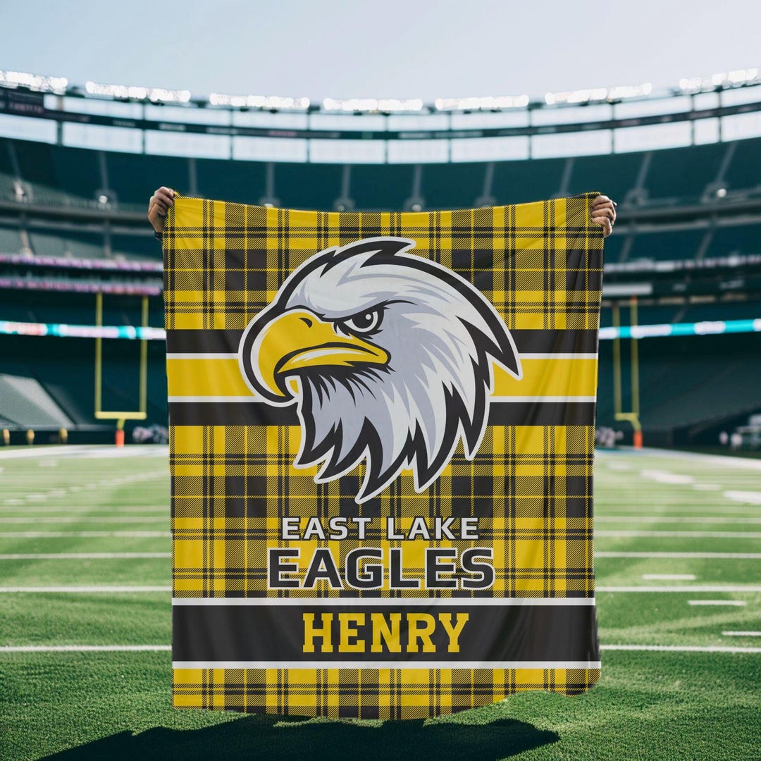 Personalized School Mascot Blanket With Custom Team Logo • Name Blanket ...