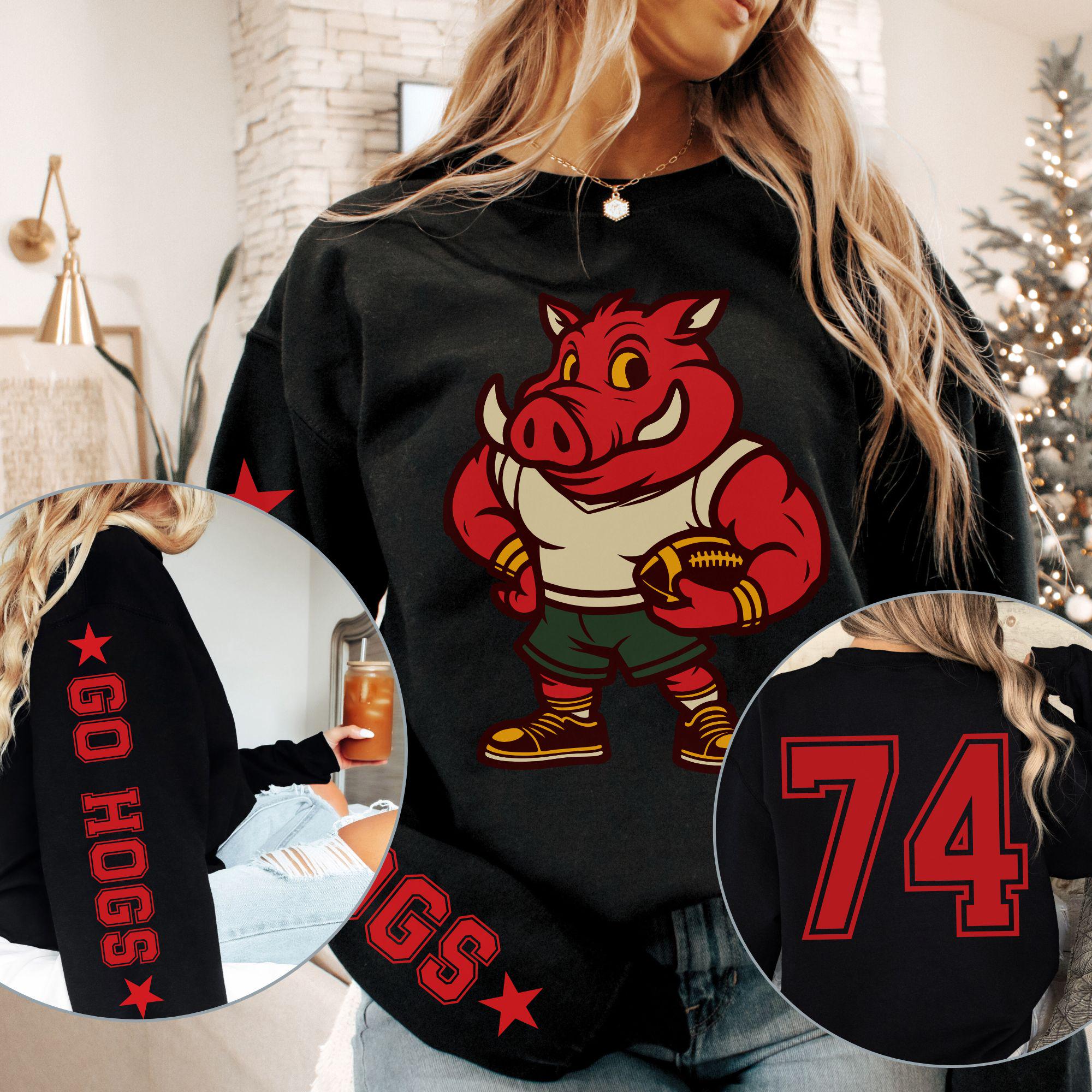 Custom Mascot Sweatshirt With Big Number and Team Name, Personalized ...