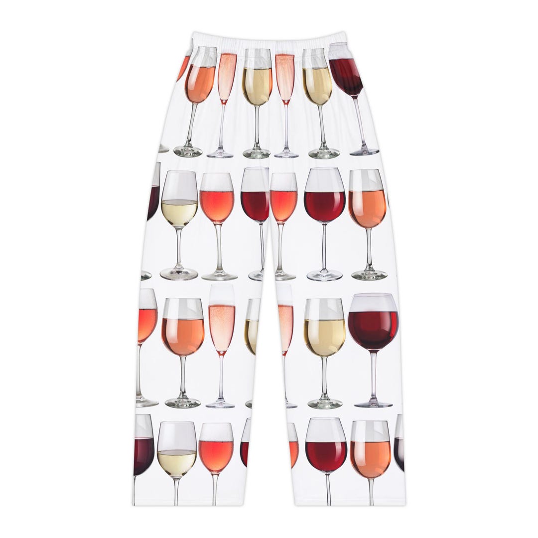Cute Wine Glass Pajama Pant, Rose Wine Lover, Girls Weekend Gift for ...