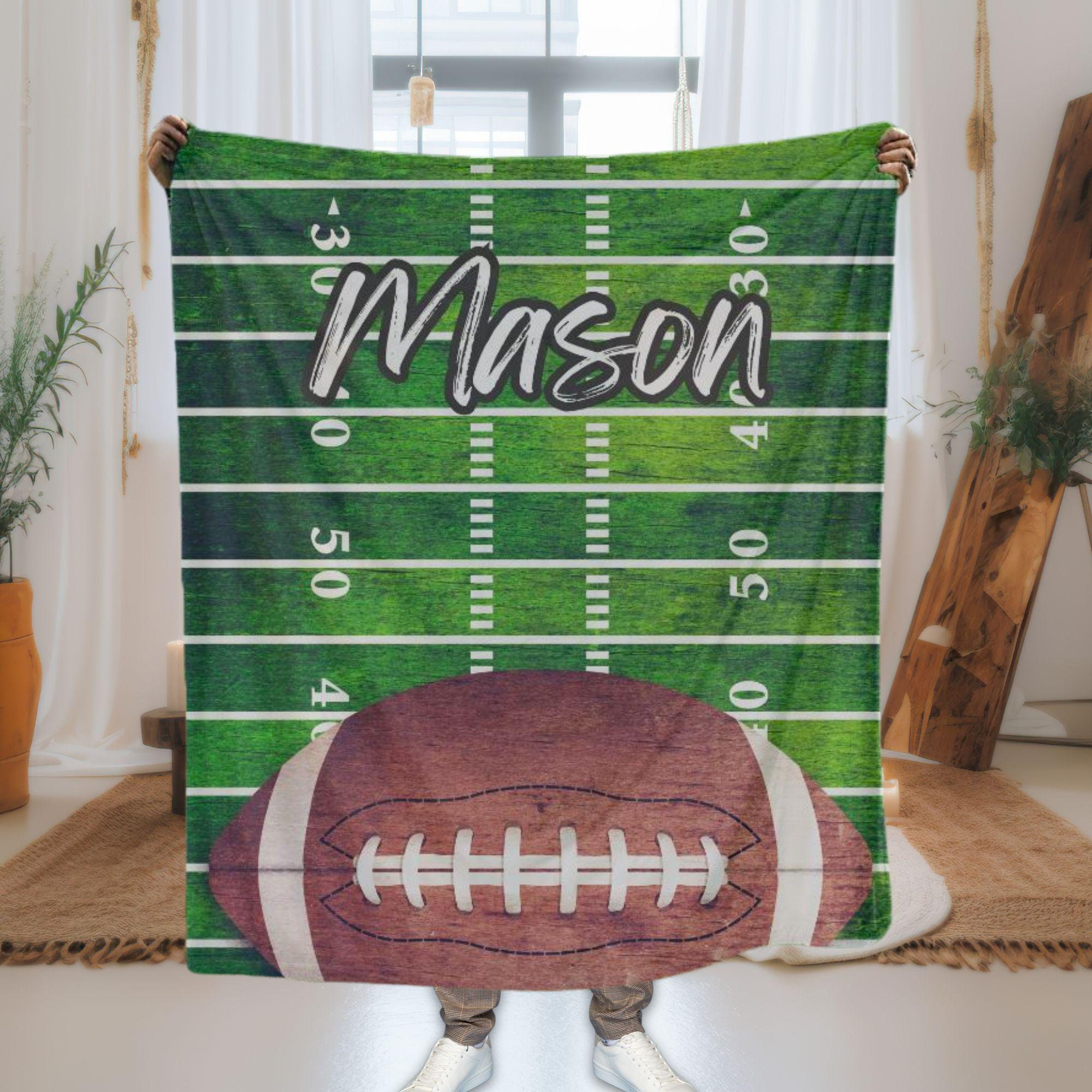 Custom Football Blanket With Your Name, Personalized Football Gifts for ...