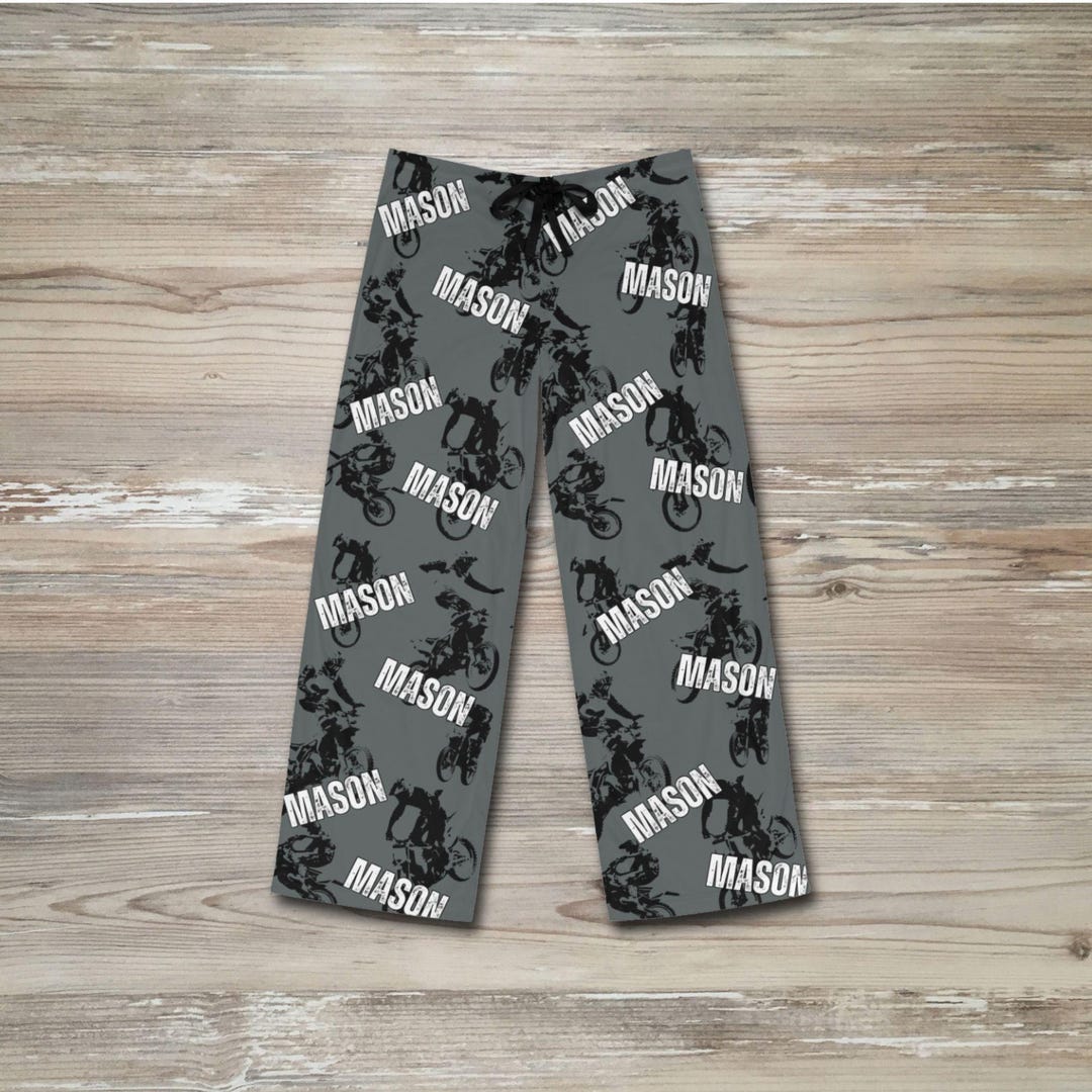 Motocross Pajama Pants Custom Dirt Bike Motorcycle Pajamas Personalized ...