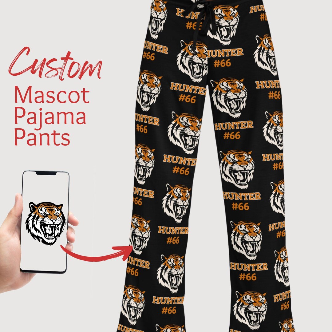 Custom Mascot Pajama Pants: Personalized Baseball Team Player Pjs Gift ...