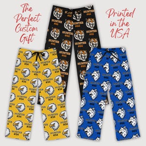 CUSTOM Mascot Pajama Pants Personalized School Sports Team Logo Pjs ...