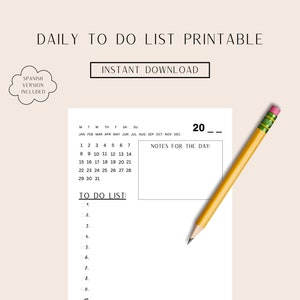 Printable Daily to Do List To-do List, Goal Tracker, Task Checklist for ...