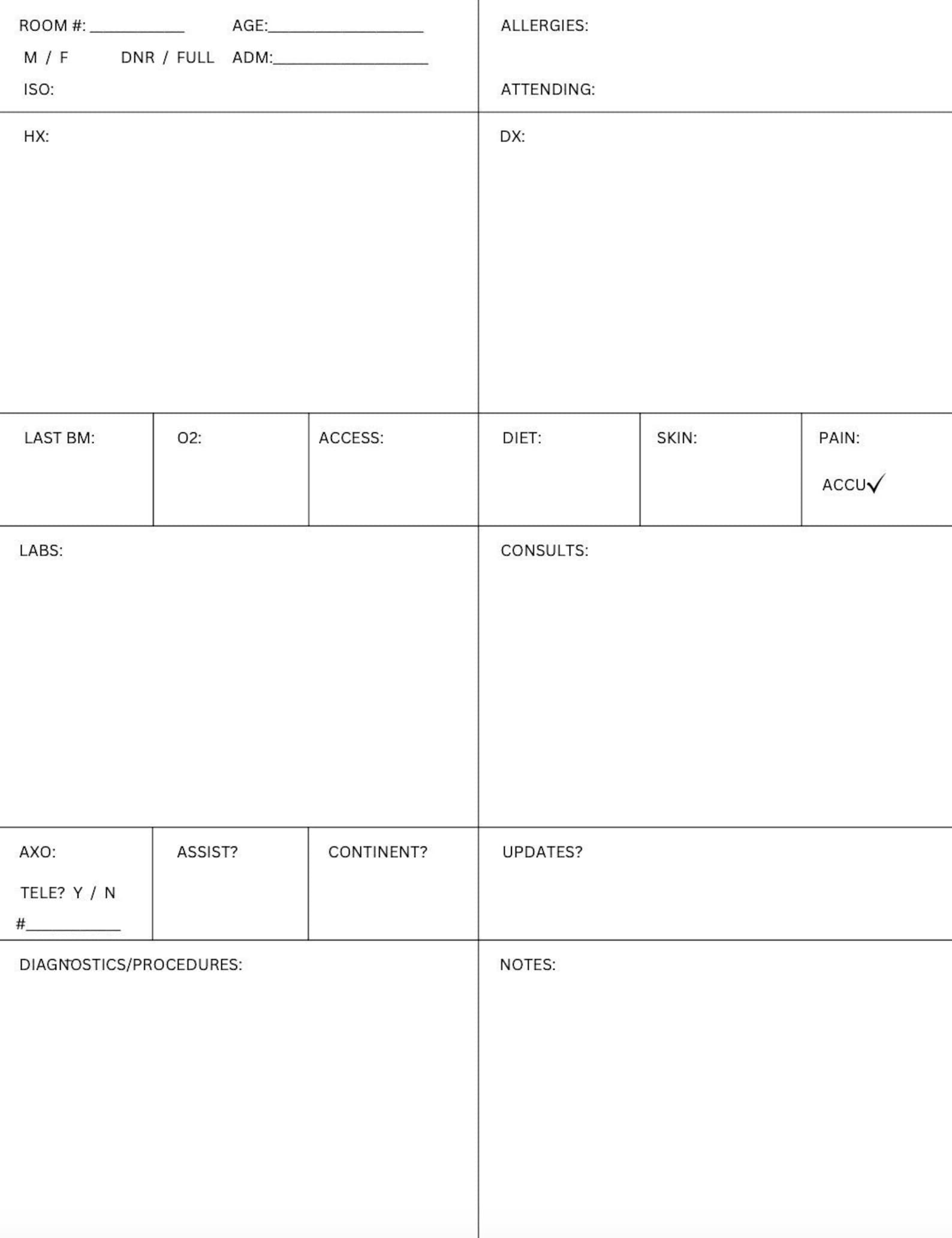 Nurse Report Sheet - Nurse Report Sheet for Beginners, Nurse Report ...