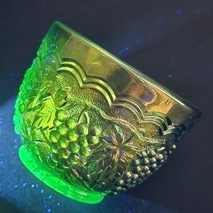 Imperial Glass Carnival Glass Punch Cup UV Reactive Imperial Grape ...