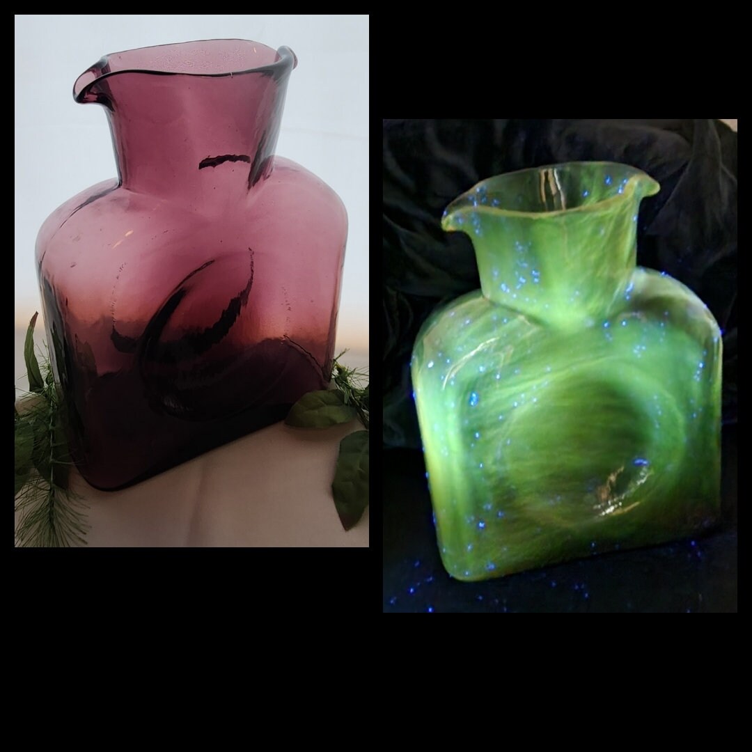 Blenko Glass Amethyst Double Spouted Water Pitcher #384 Excellent ...
