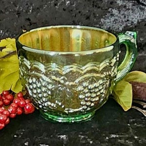 Imperial Glass Carnival Glass Punch Cup UV Reactive Imperial Grape ...