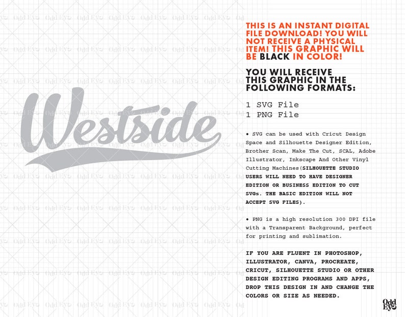 Westside SVG PNG Cut Files for Cricut, Baseball, Sports, Graphic ...
