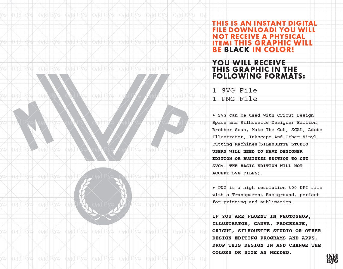 MVP SVG PNG Cut Files for Cricut, Motivational, Sports Sayings Design ...