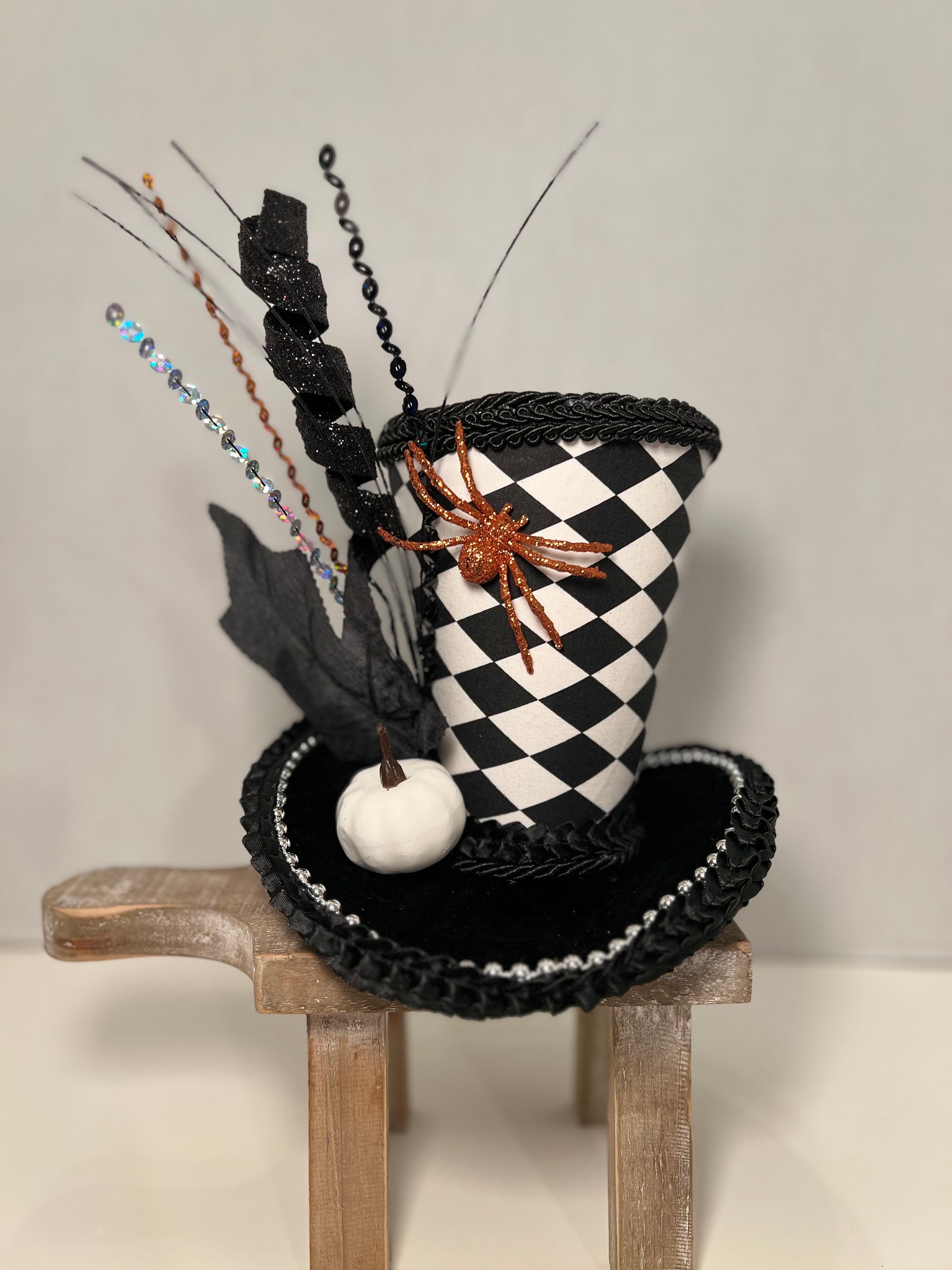 Black Velvet Top Hat. Embellished With Skull Bling Accents,and Crystal ...